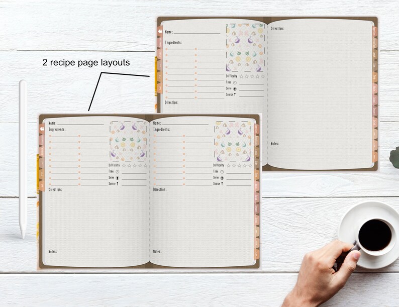 Digital Recipe Book for Goodnotes Notability, iPad Recipe Notebook ...