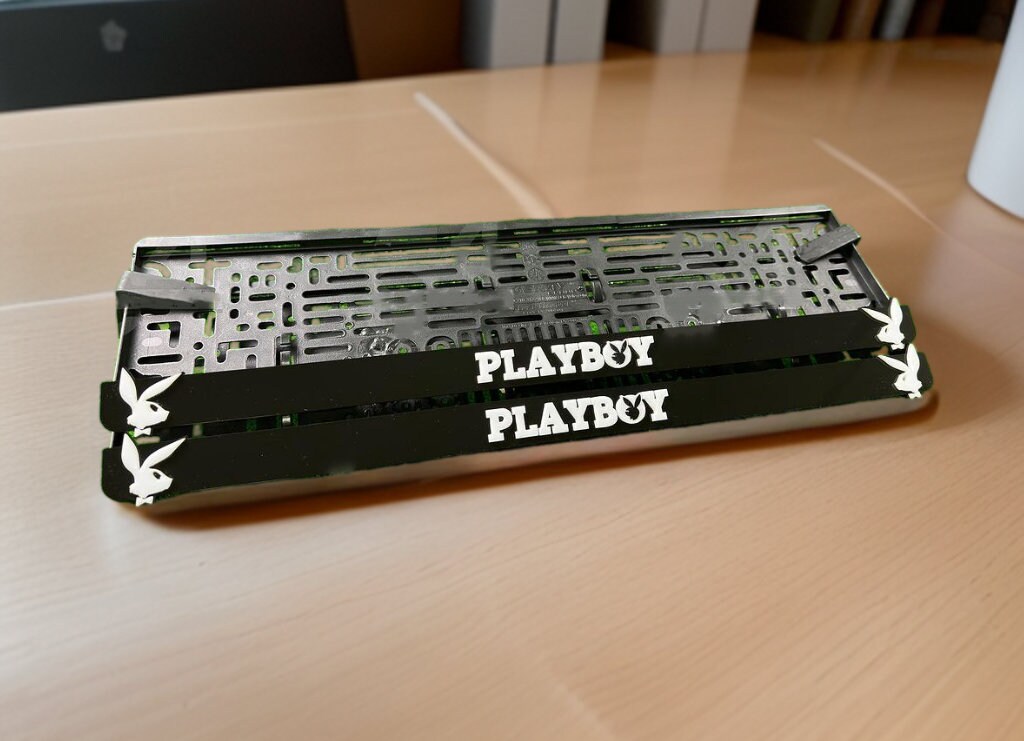 Playboy Plate Covers - EU License Plate Holder - Plate Frame - Car ...