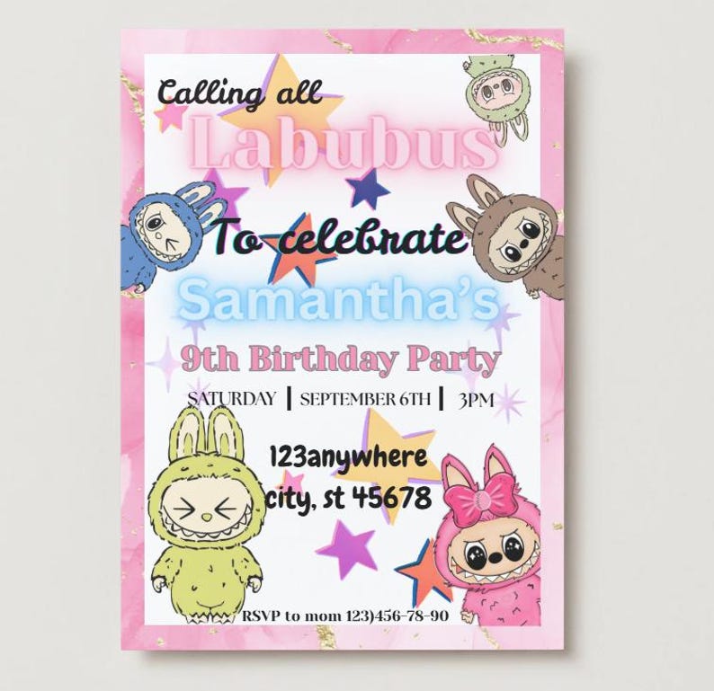 Lafufus Birthday Party Printable Invitations - Etsy