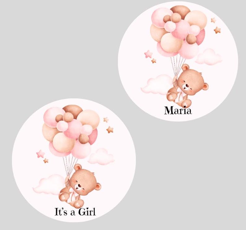 It's a Girl Baby Shower Stickers and Matching Buttons - Etsy
