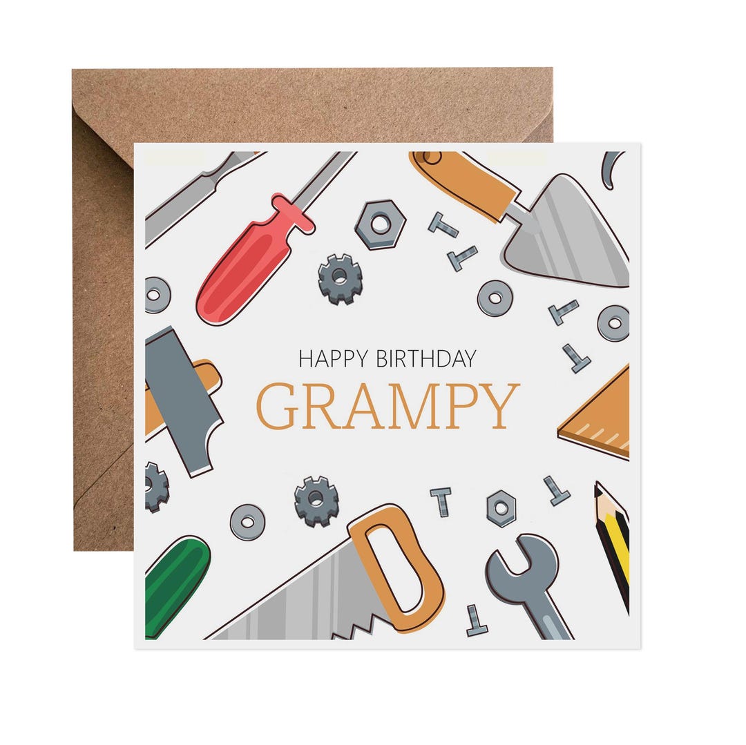 Dad, Grampy, Brother Etc Birthday Card, DIY Tools Design - Etsy