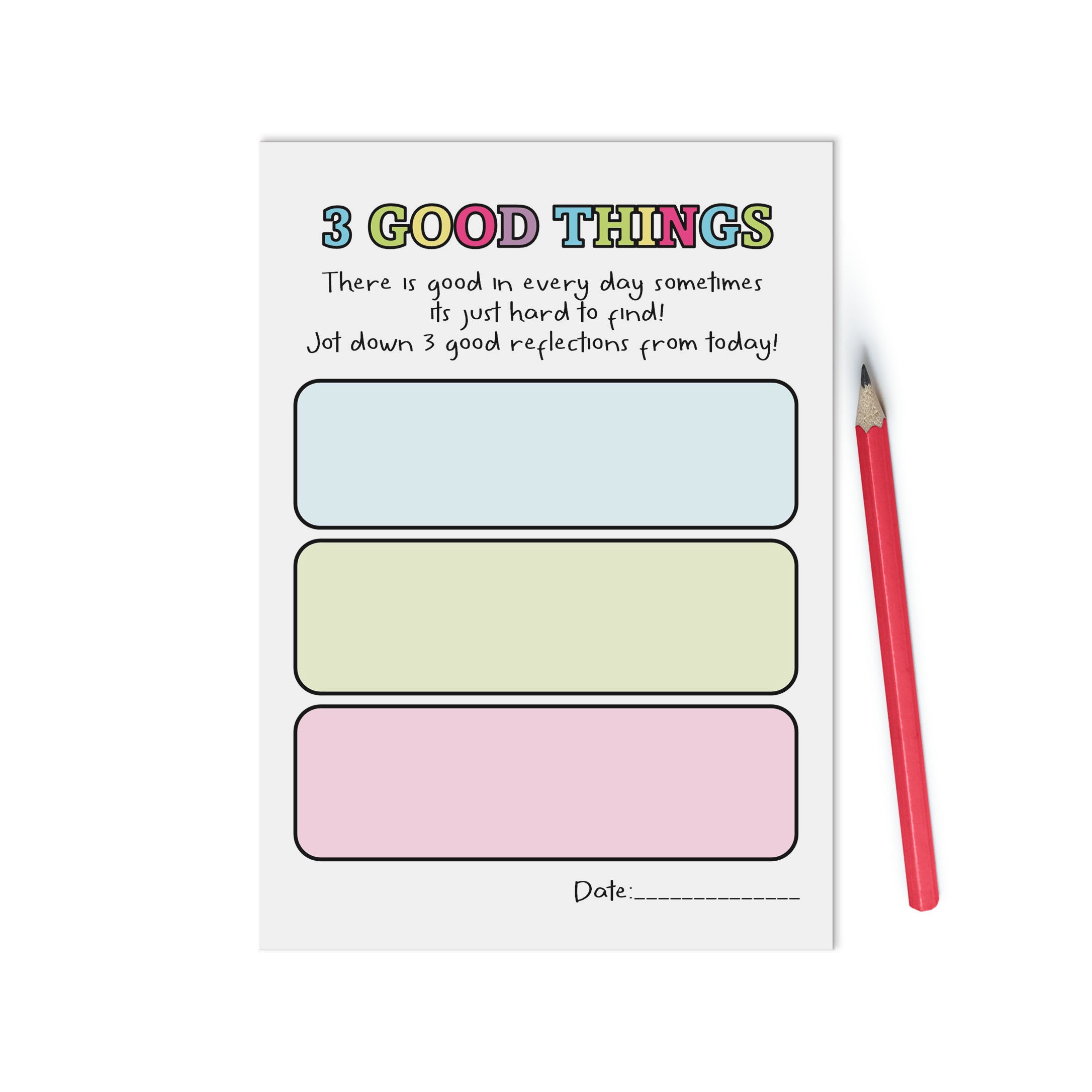 Gratitude 3 Good Things A6 Notepad, Jotter Pad With 50 Tear off Pages ...