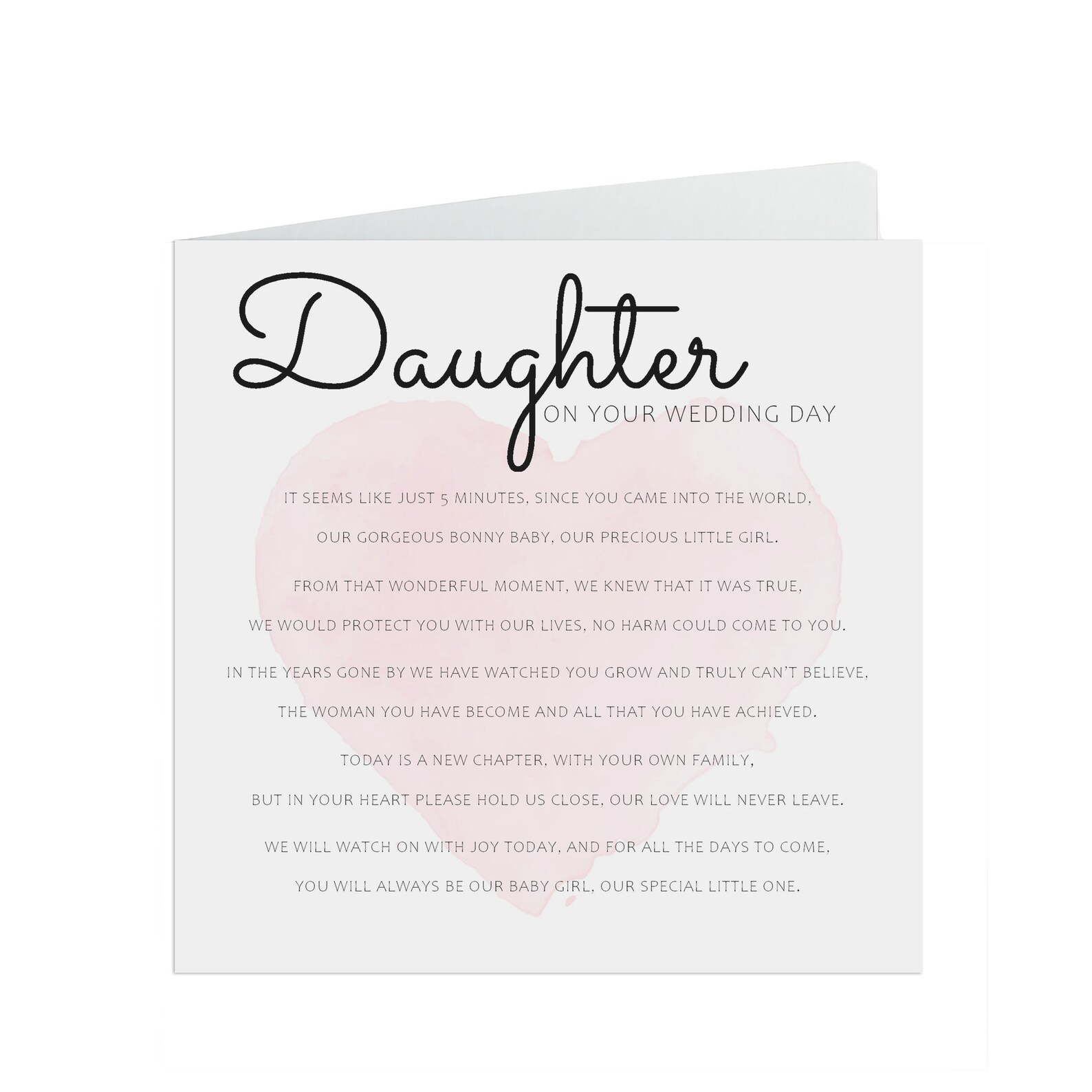 Daughter on Your Wedding Day Sentimental Wedding Card From | Etsy