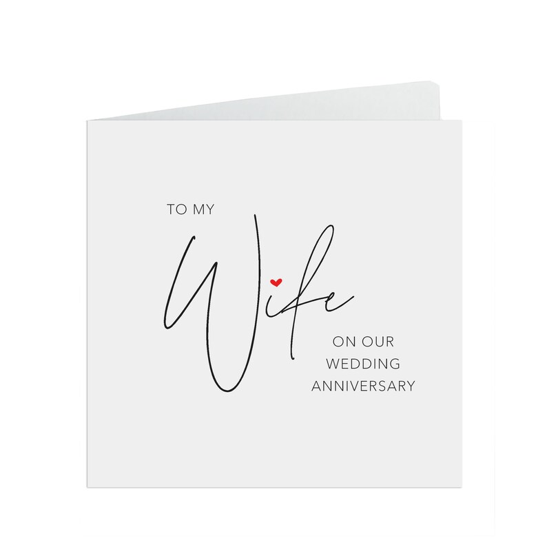 Wife Anniversary Card Simple Script to My Wife on Our - Etsy