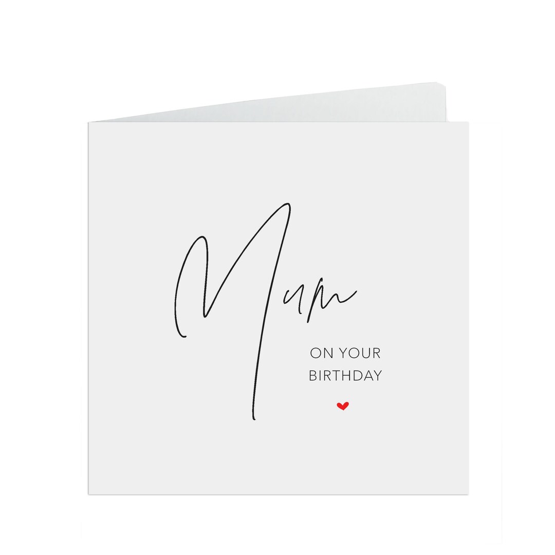Mum Birthday Card Simple Birthday Card Etsy mum-birthday-card-simple-birthday-card-etsy