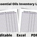 Blank Essential Oils Inventory List Printable. Fully Editable Excel ...