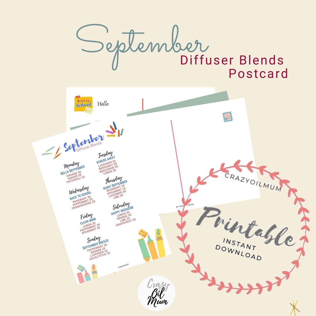 September Essential Oils Diffuser Blend Postcard With Instagram ...