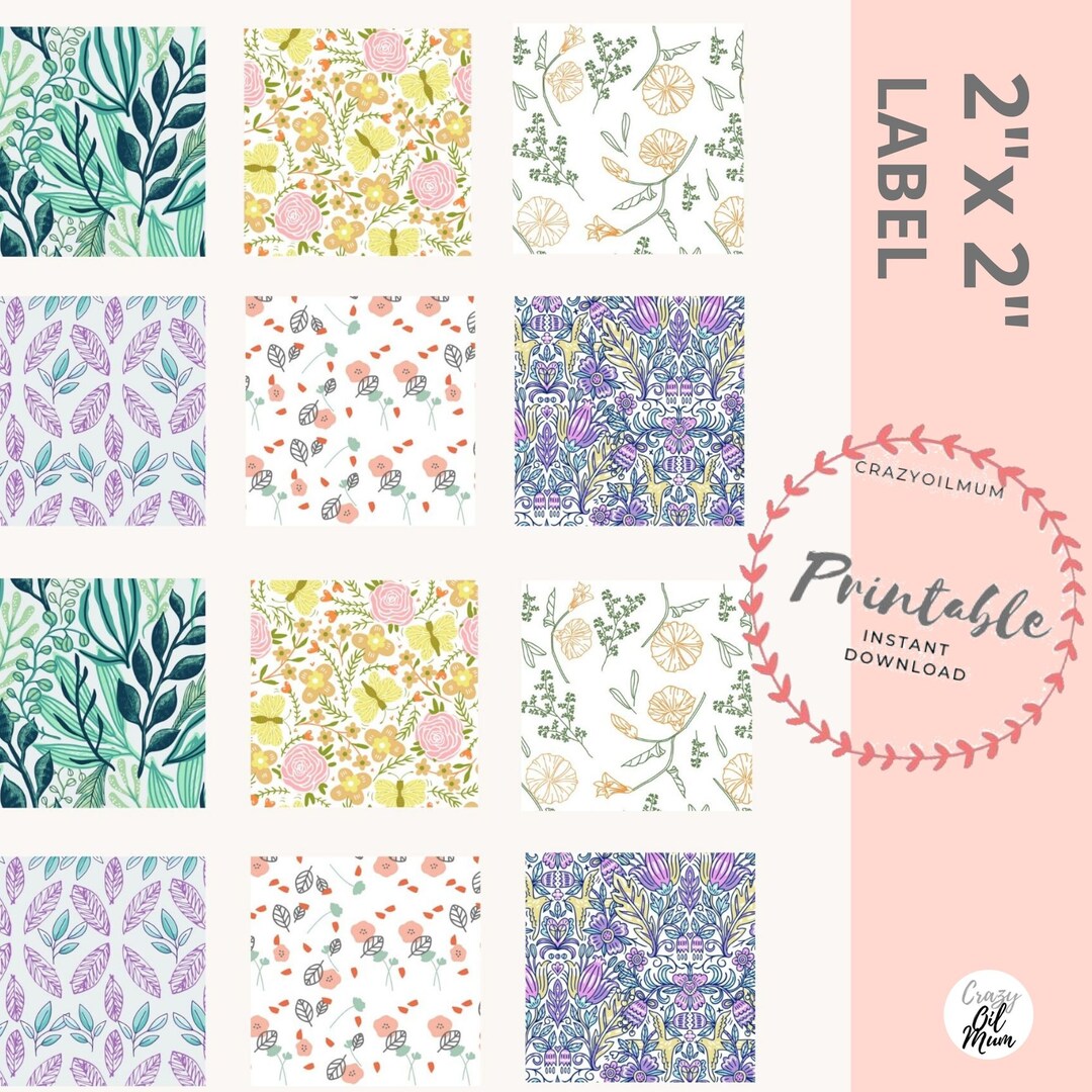 Botanical Essential Oil Printable Stickers, Printable Botanical Print ...