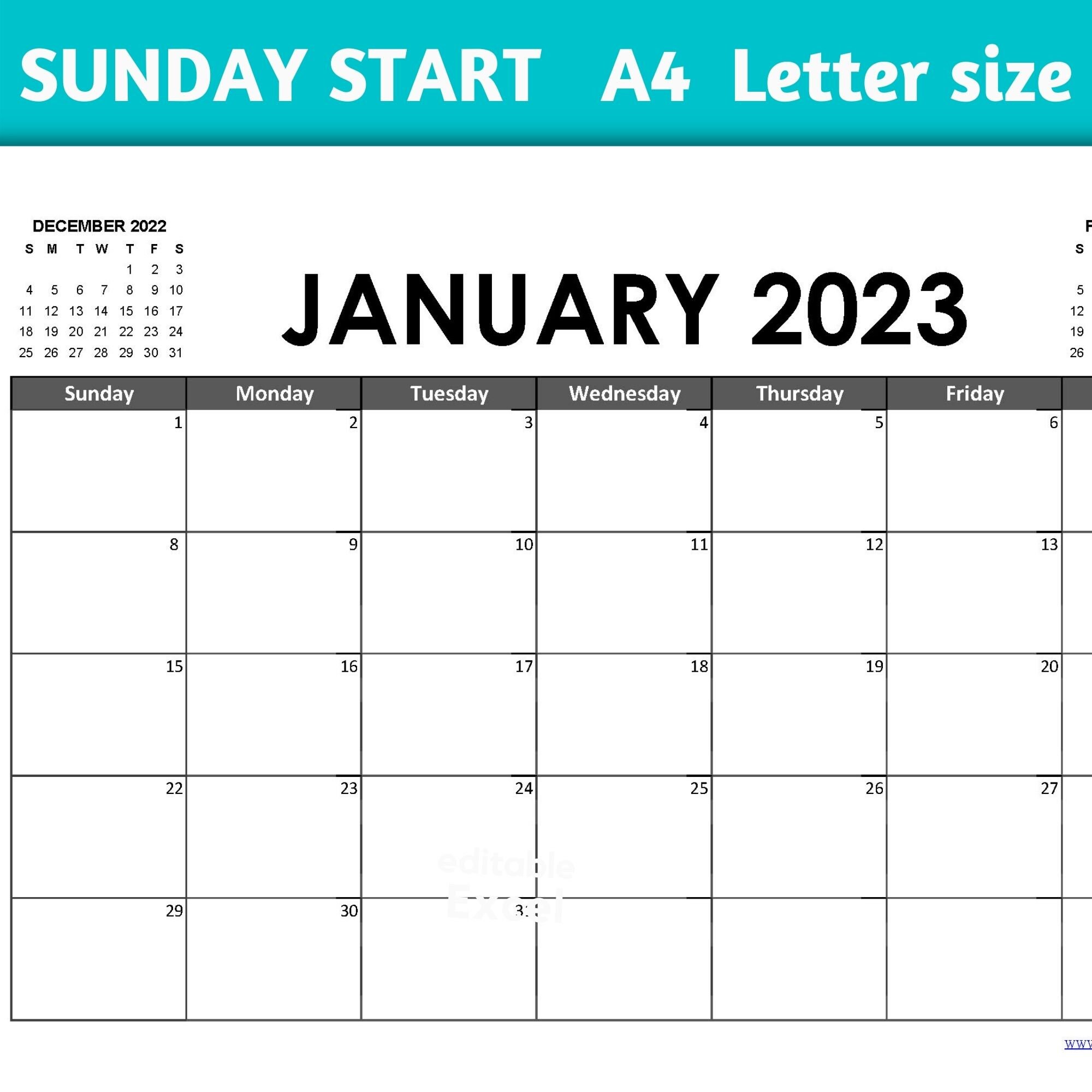 Editable 2022-2023 Monthly Calendar, Printable Planner, 2022 Planner ...