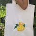 Lemon Tote Bag Hand Bag Embroidered Custom Bags Cotton Market - Etsy