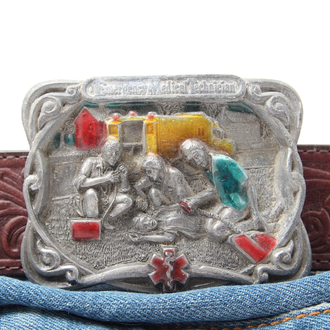 EMT Belt Buckle - EMT Gift - First Responder Gift - Bergamot Brass ...