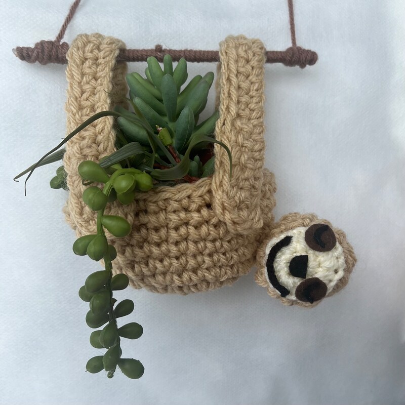 Crochet Sloth Planter - Etsy