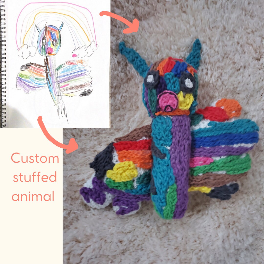 Custom Stuffed Animal Custom Plush Drawing Into Stuffed Animal, Drawing ...