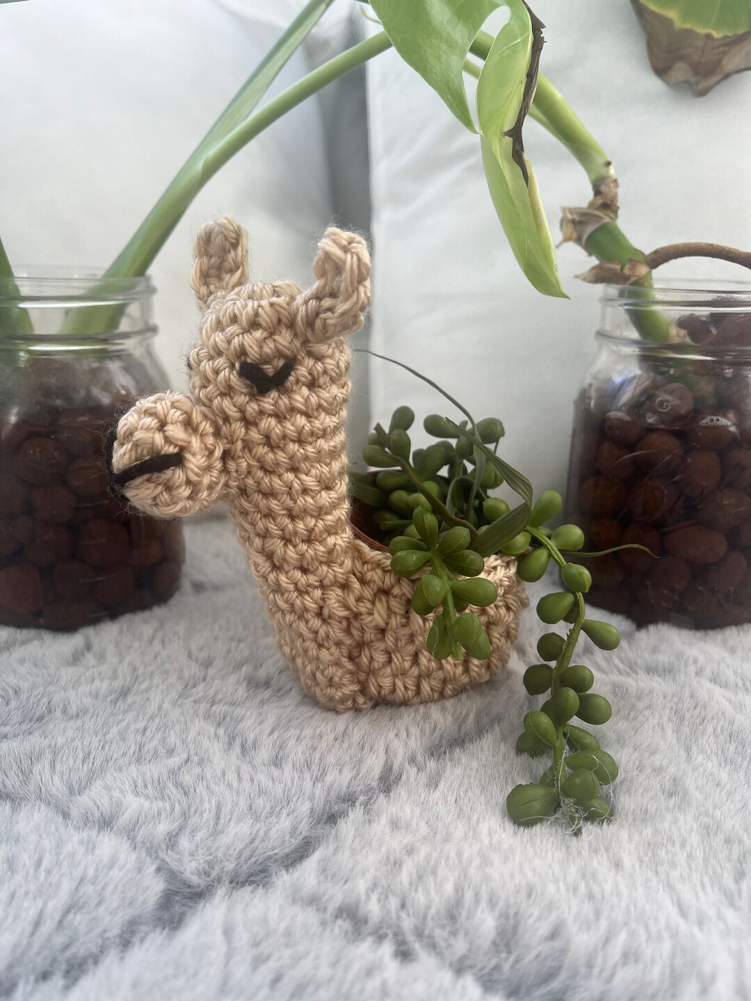 Mini Llama Planter, Llama Planter Pot, Mini Indoor Planter, Plant Cozy ...