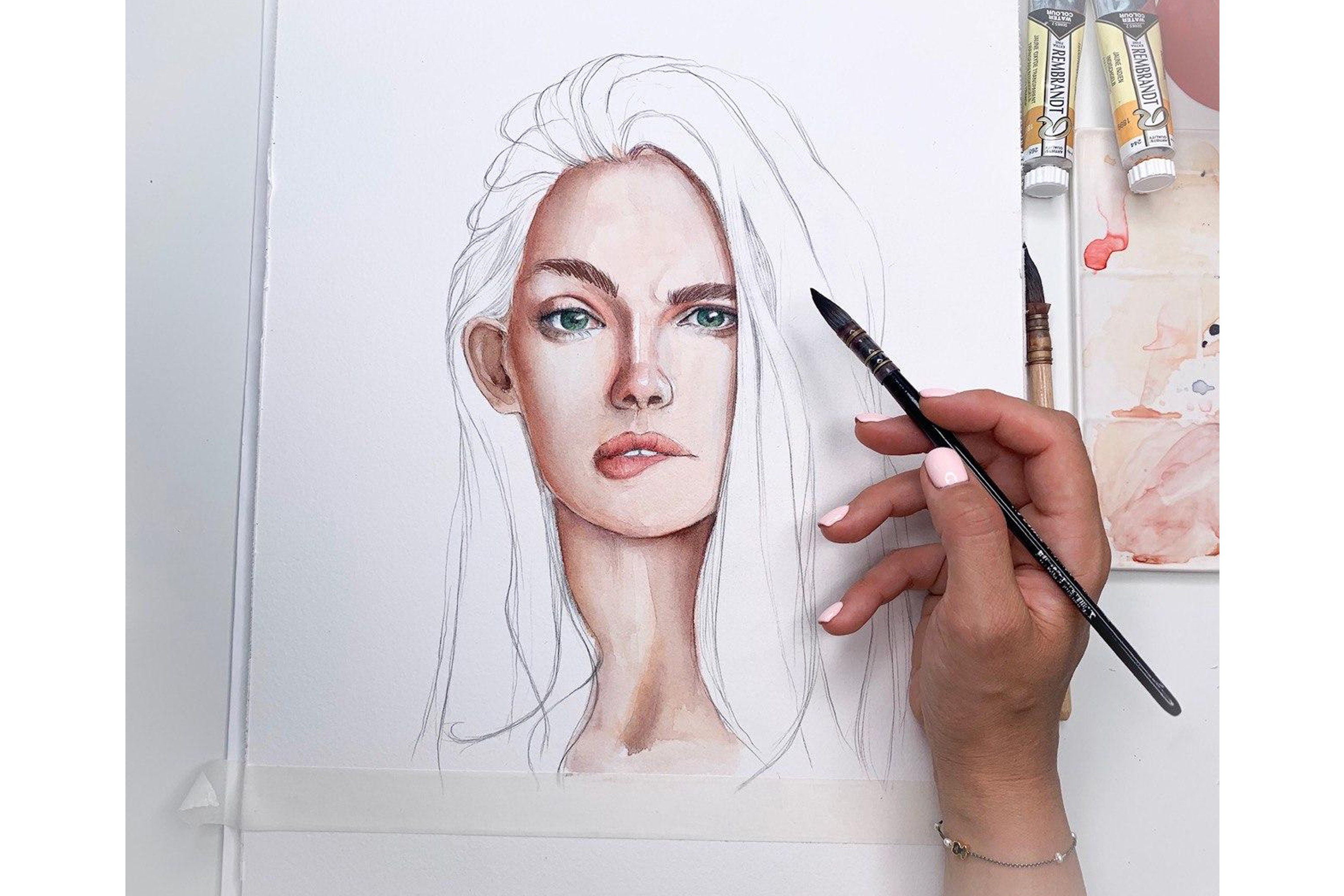 Coloring Page Playful Look Girl Portrait Digital Download - Etsy