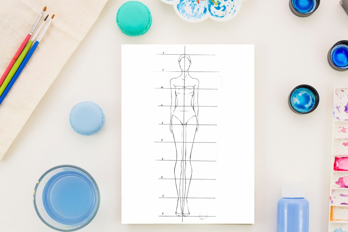 Premium Coloring Page Women Body Proportions Adult - Etsy