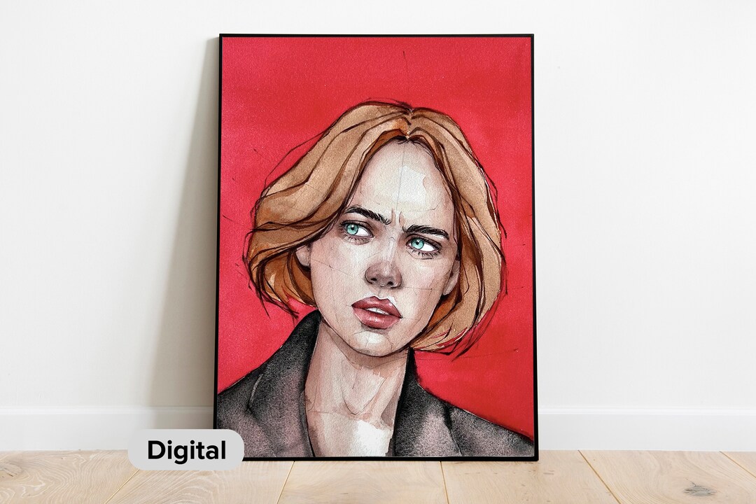 Digital Portrait Painting Mistrust Fashion Girl Illustration Digital ...