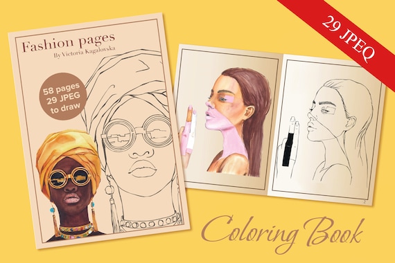 Fashion Coloring Book. Coloring Pages. Fashion Pages to Draw. - Etsy