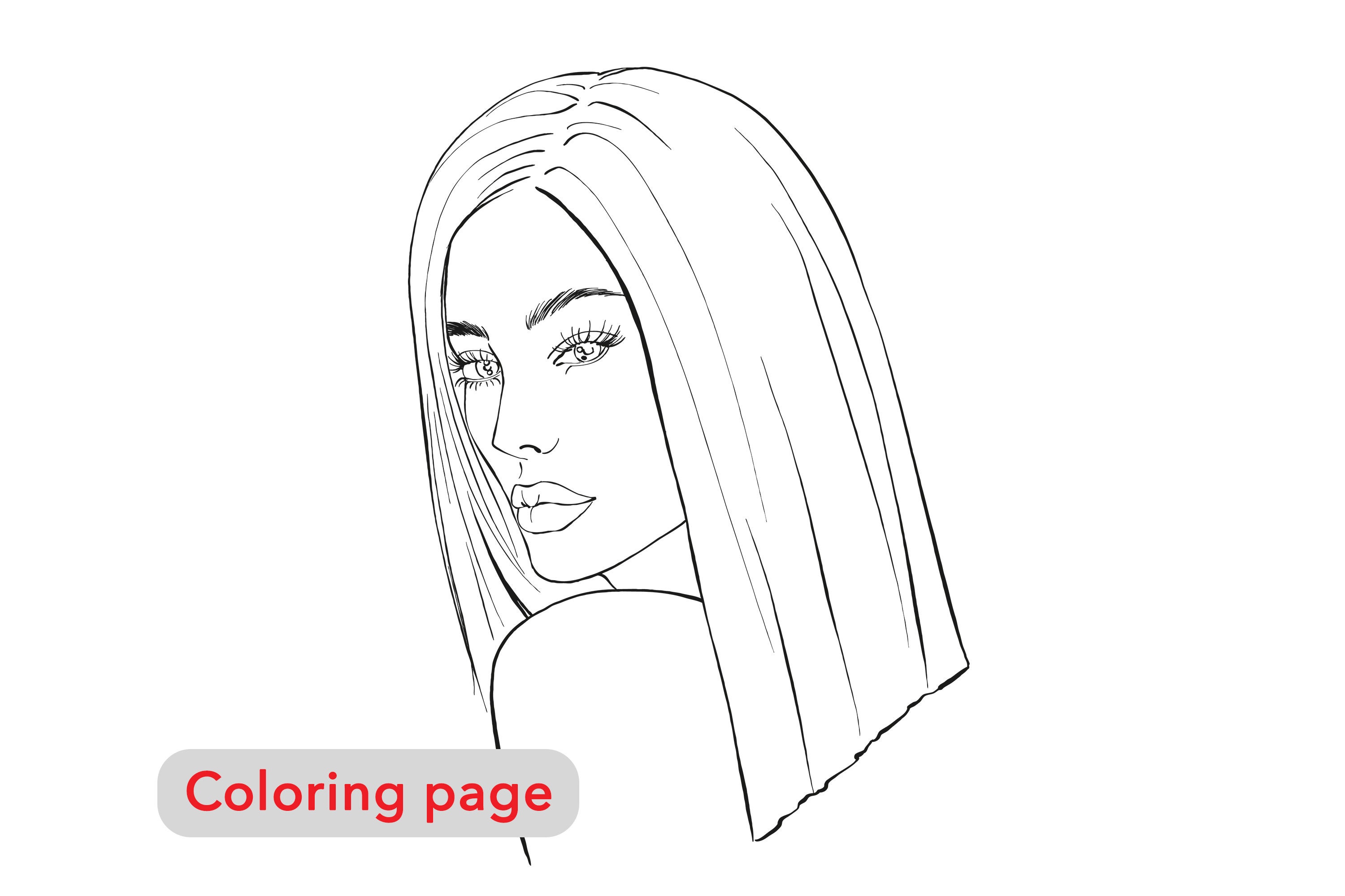 Girl Face Coloring Pages