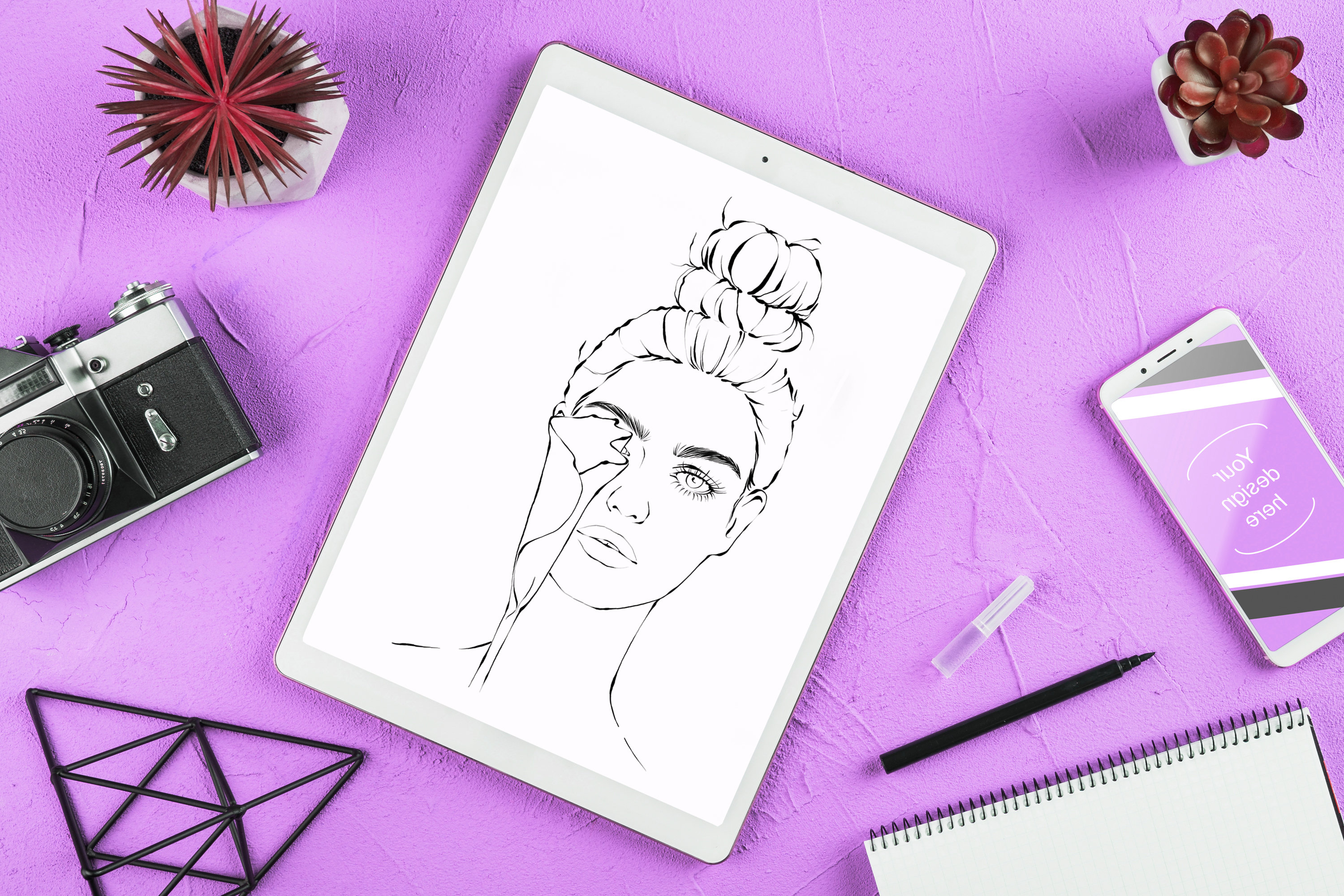 Coloring Page Girl With Kala Flower Portrait Digital Download - Etsy