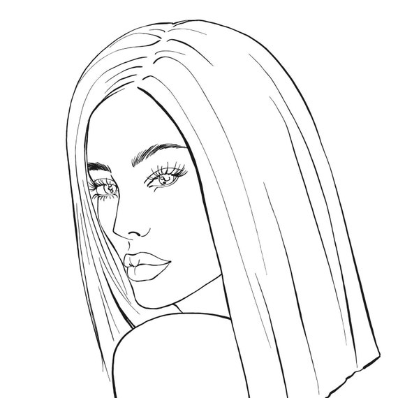 Girl Head Coloring Pages