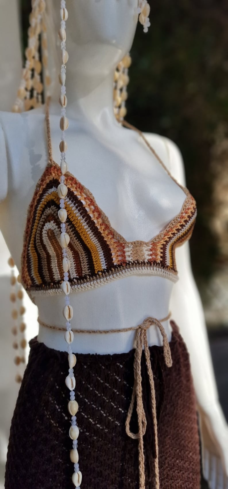 Festival Top, Crochet Bralette With Cowrie Shells - Etsy