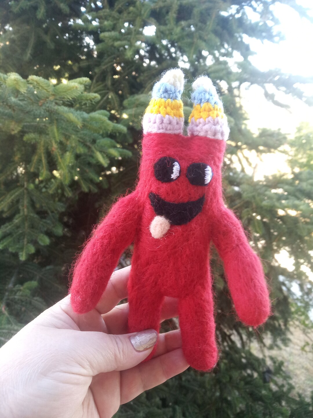 Garten of Banban Crochet Plush. Ban Ban Figurine Handmade Red. Stuffed ...