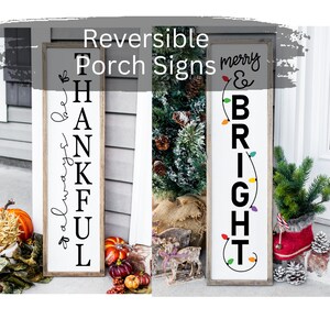 Fall Porch Sign Reversible Fall Christmas Porch Sign Fall Decor for ...
