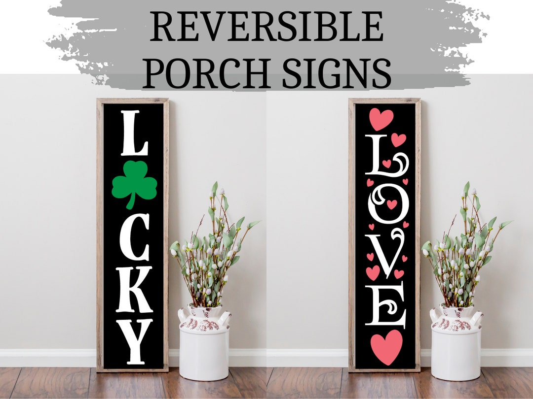 Reversible Porch Signs | Valentines Day Reversible Porch Sign | St ...