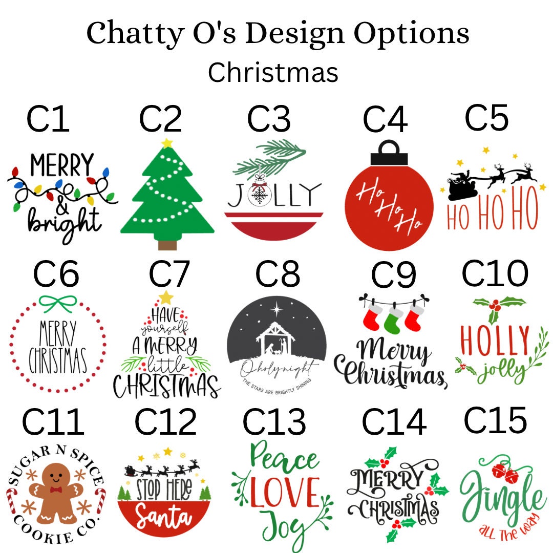 Christmas Chatty Os Interchangeable Sign Circles 8 Reversible Circles ...