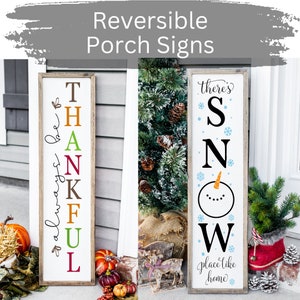 Fall Porch Sign | Reversible Fall Christmas Porch Sign | Fall Decor for ...