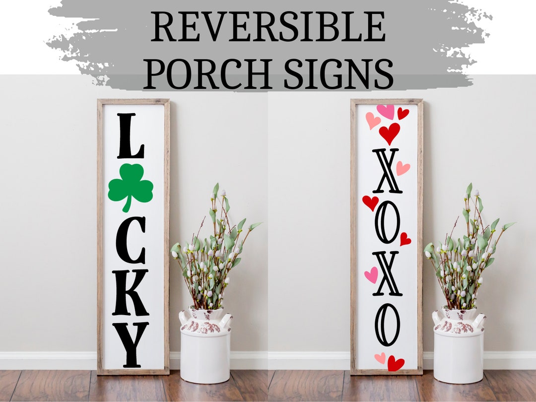 Reversible Porch Signs | Valentines Day Reversible Porch Sign | St ...