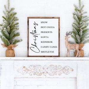 Christmas Bucket List / Christmas Decor / Holiday Wood Sign / Merry ...