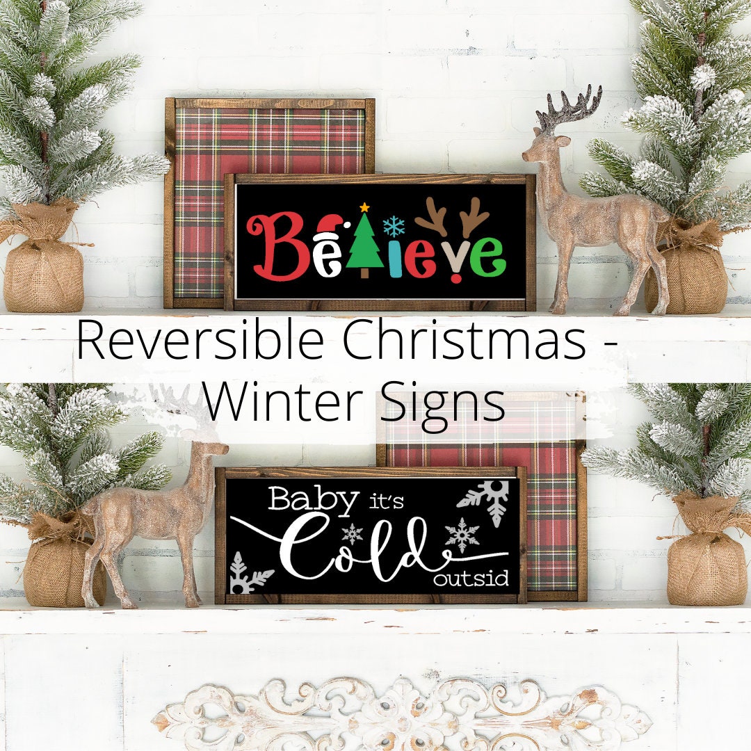 Reversible Holiday Signs Reversible Signs Holiday Decor - Etsy