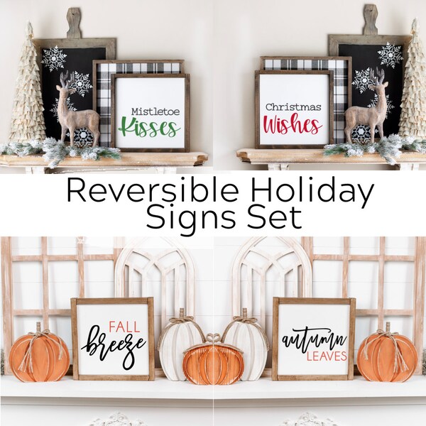 Reversible Holiday Signs - Etsy
