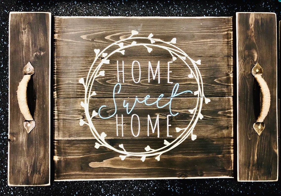 Home Sweet Home Tray Farmhouse Tray Farmhouse Decor Home - Etsy