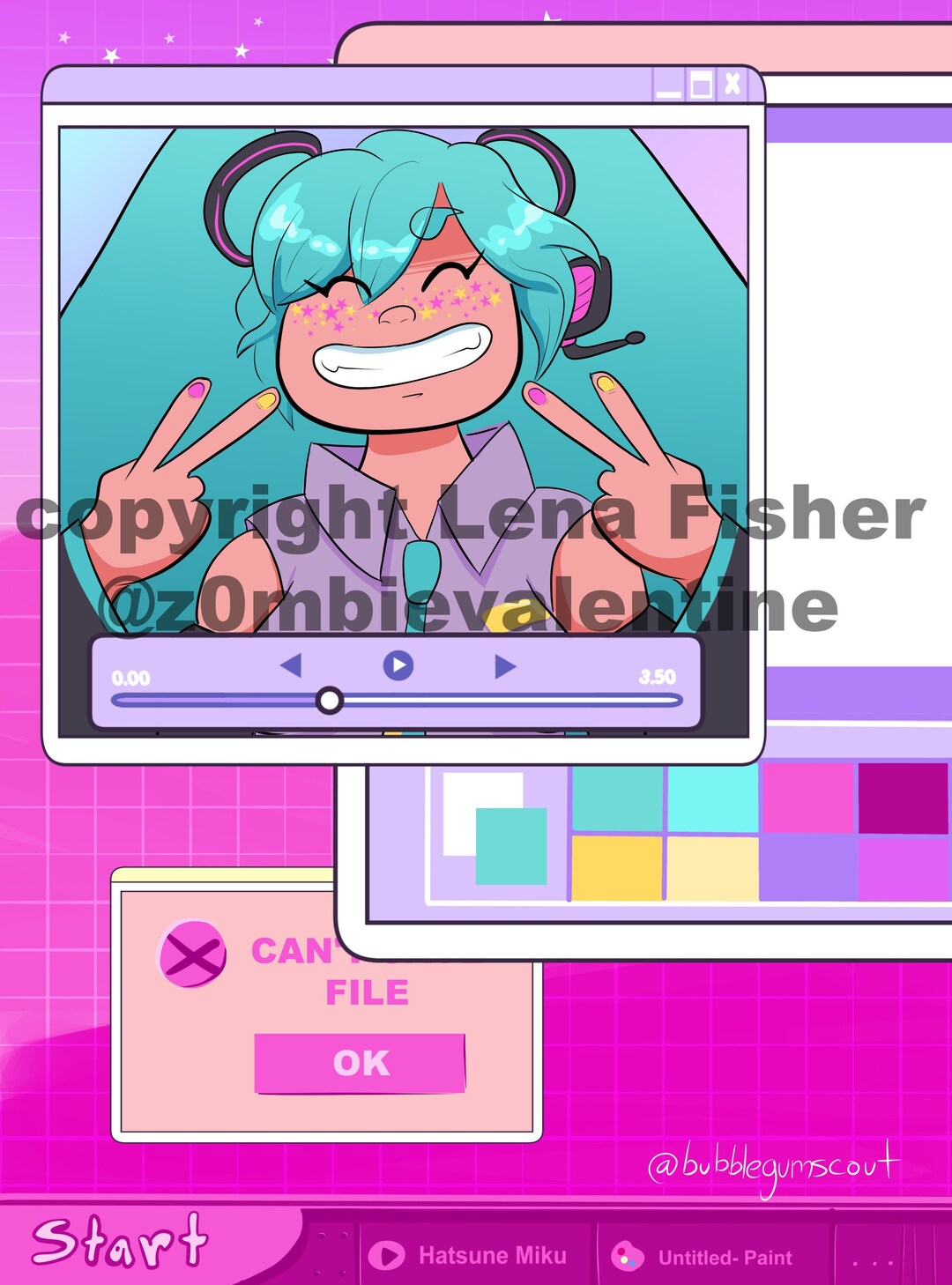 Vaporwave Miku Art Print - Etsy