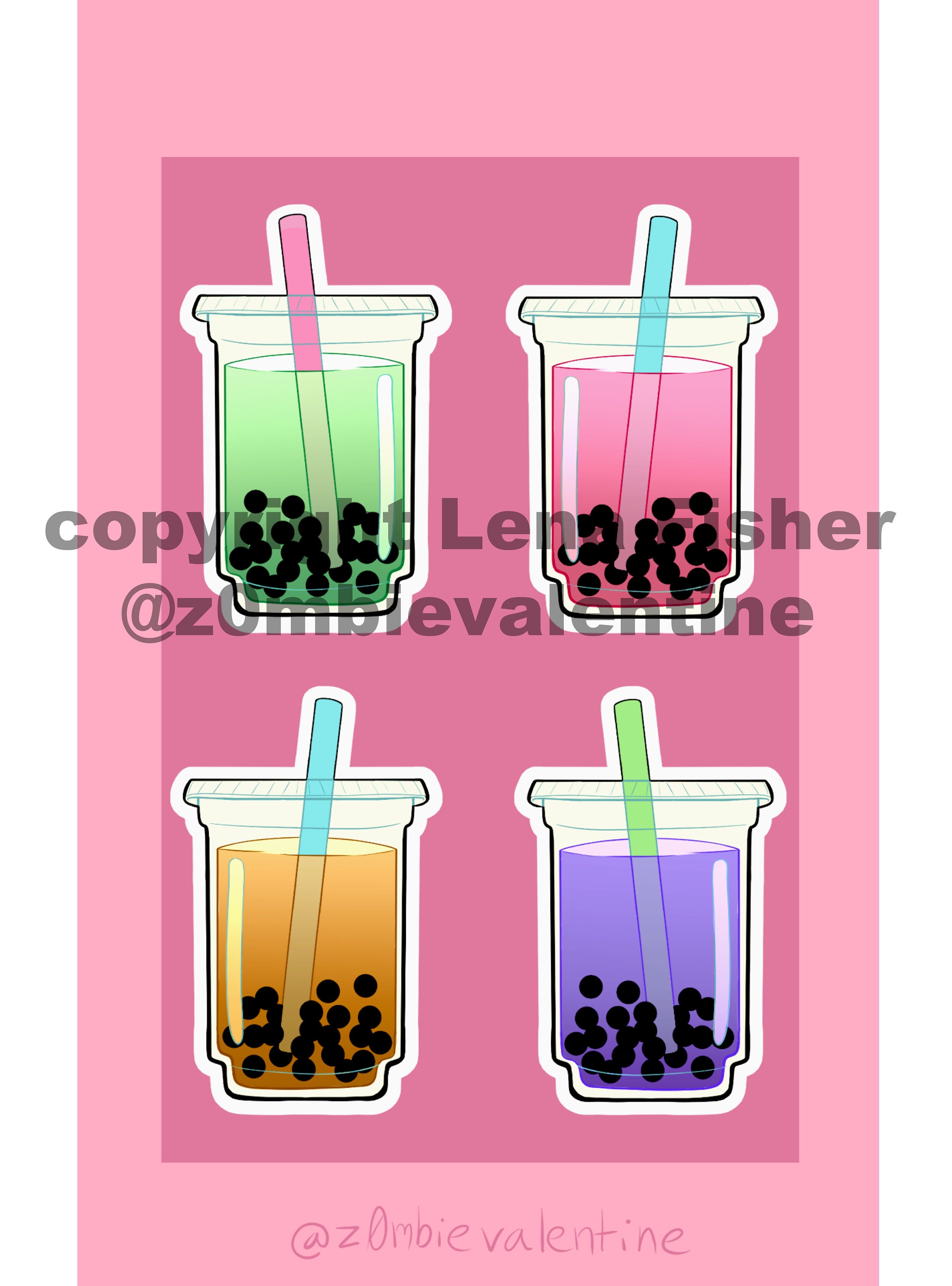 Boba Tea Mini Print - Etsy
