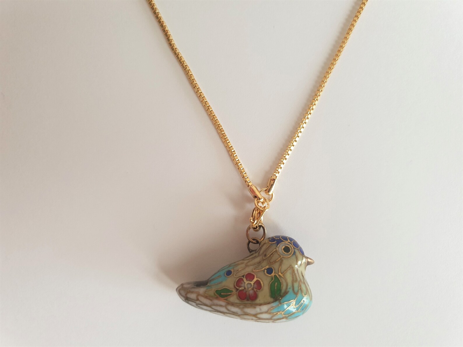Beautiful Chinese Vintage Necklace Cloisonne Enamel Bird - Etsy UK