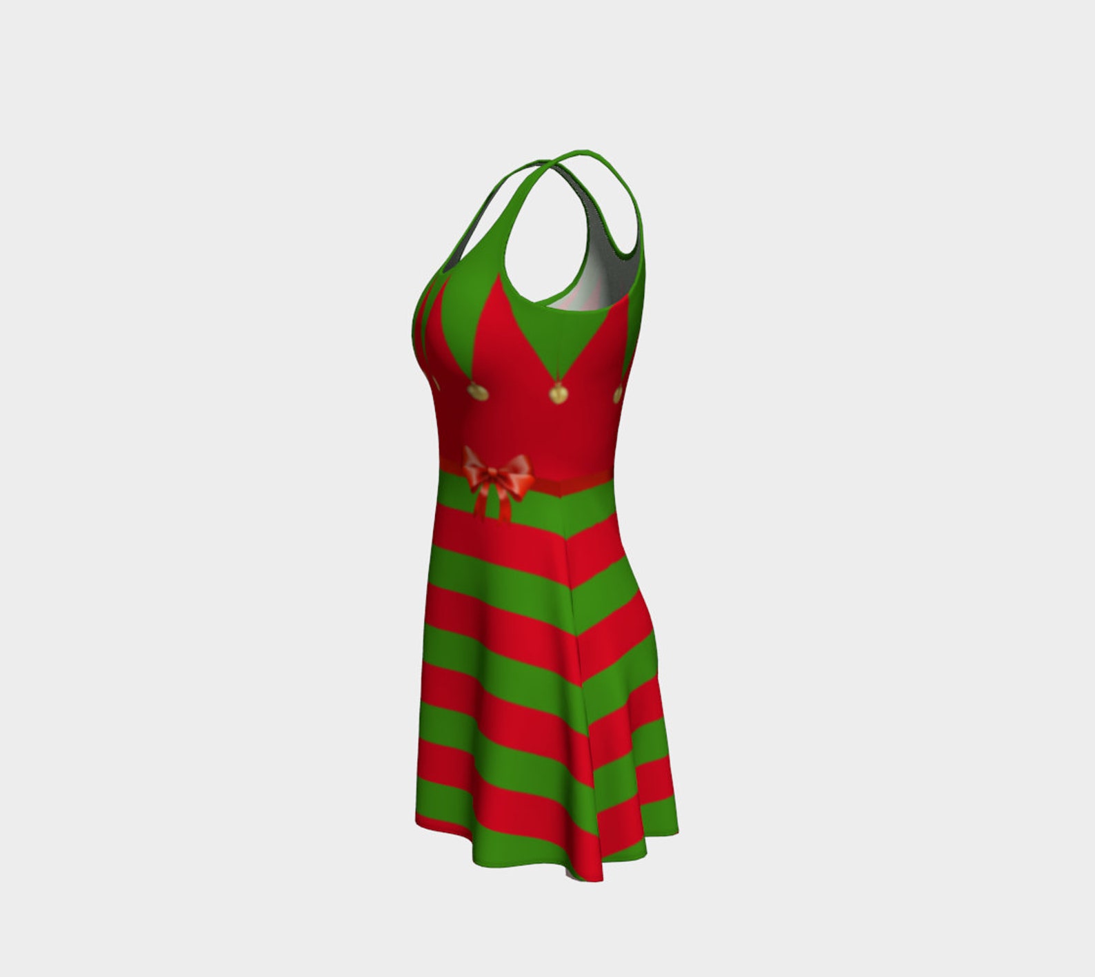Red and Green Christmas Elf Dress - Etsy
