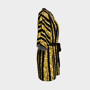 Gold and Black Stripes Kimono Robe - Etsy