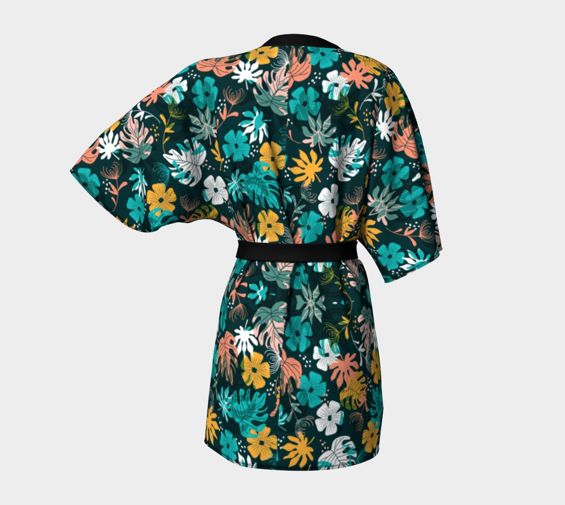 Colorful Flower Kimono Robe - Etsy