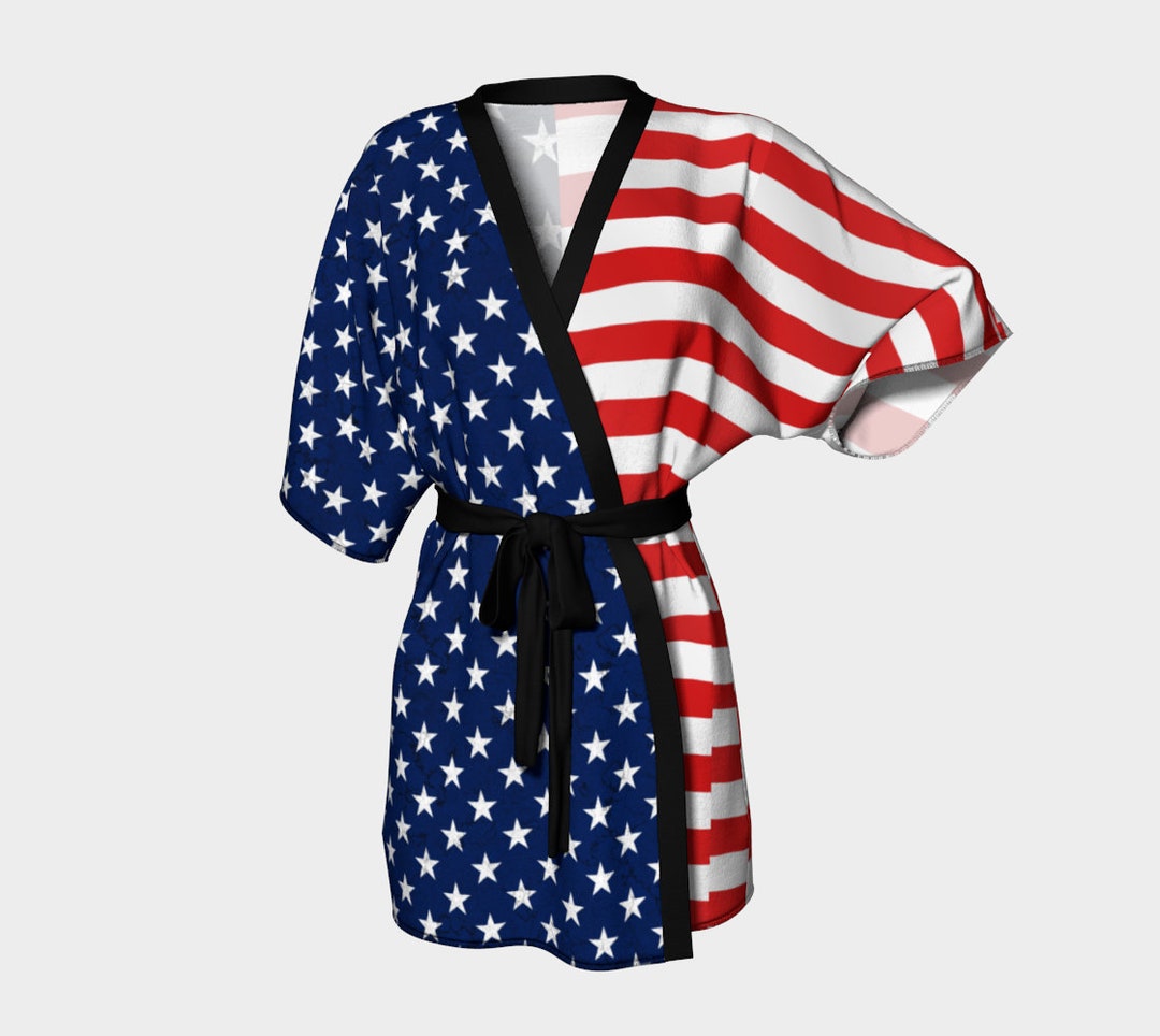 USA Flags Kimono Robe, 4th of July , Proud American Pan, US Patriotic ...