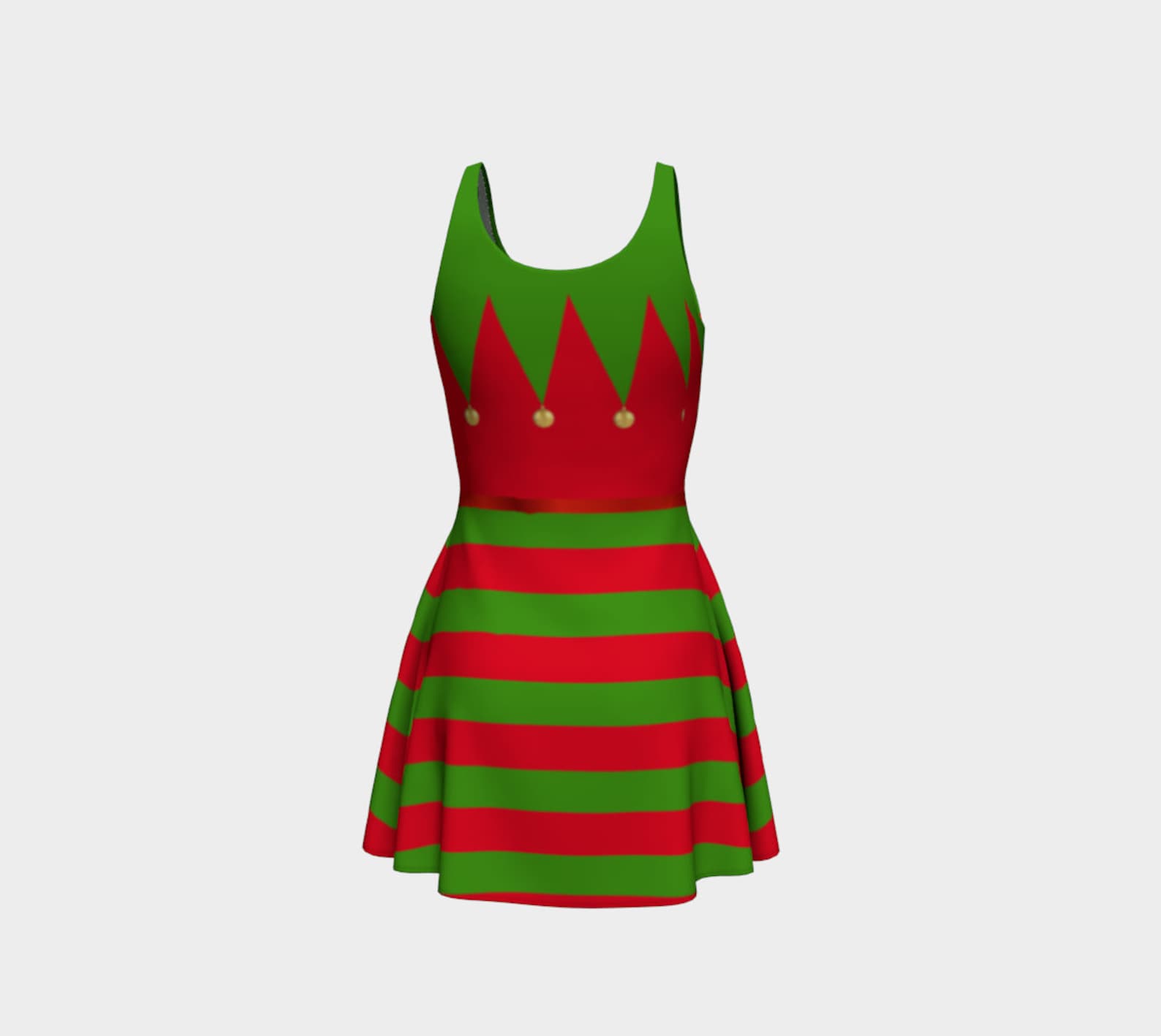 Red and Green Christmas Elf Dress - Etsy