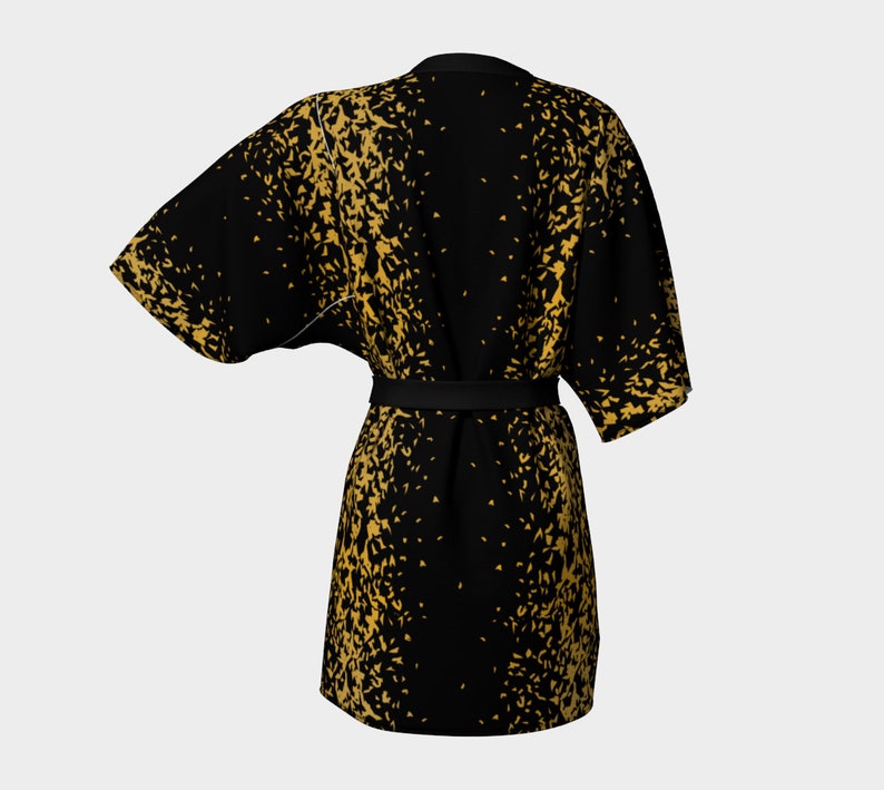 Black and Gold Kimono Robe - Etsy