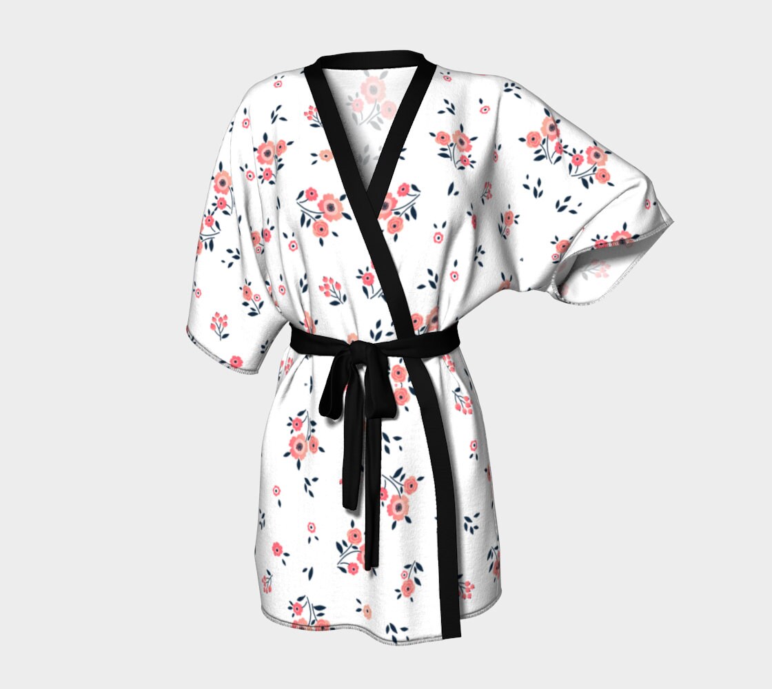 Pink Flower Kimono Robe - Etsy