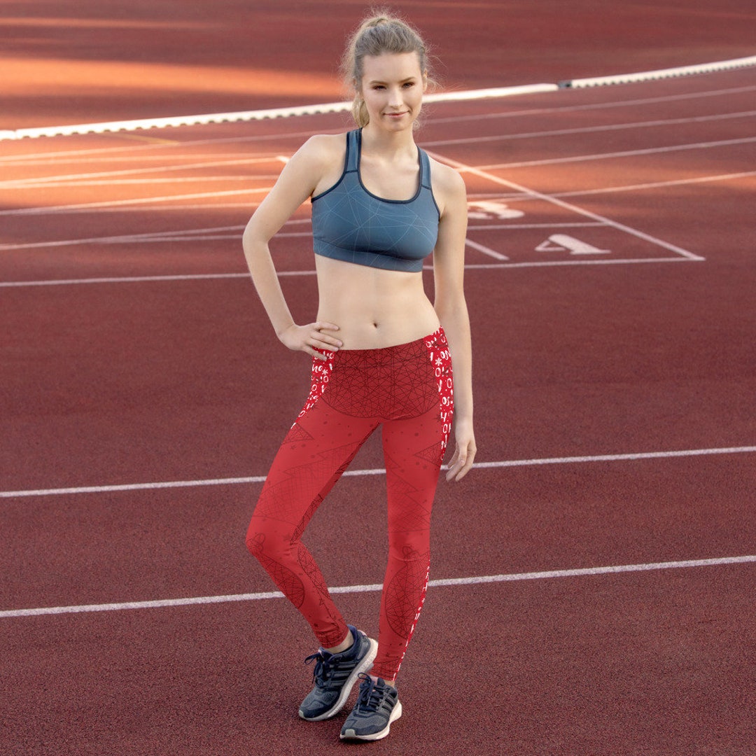 Red ho Ho Ho Leggings - Etsy