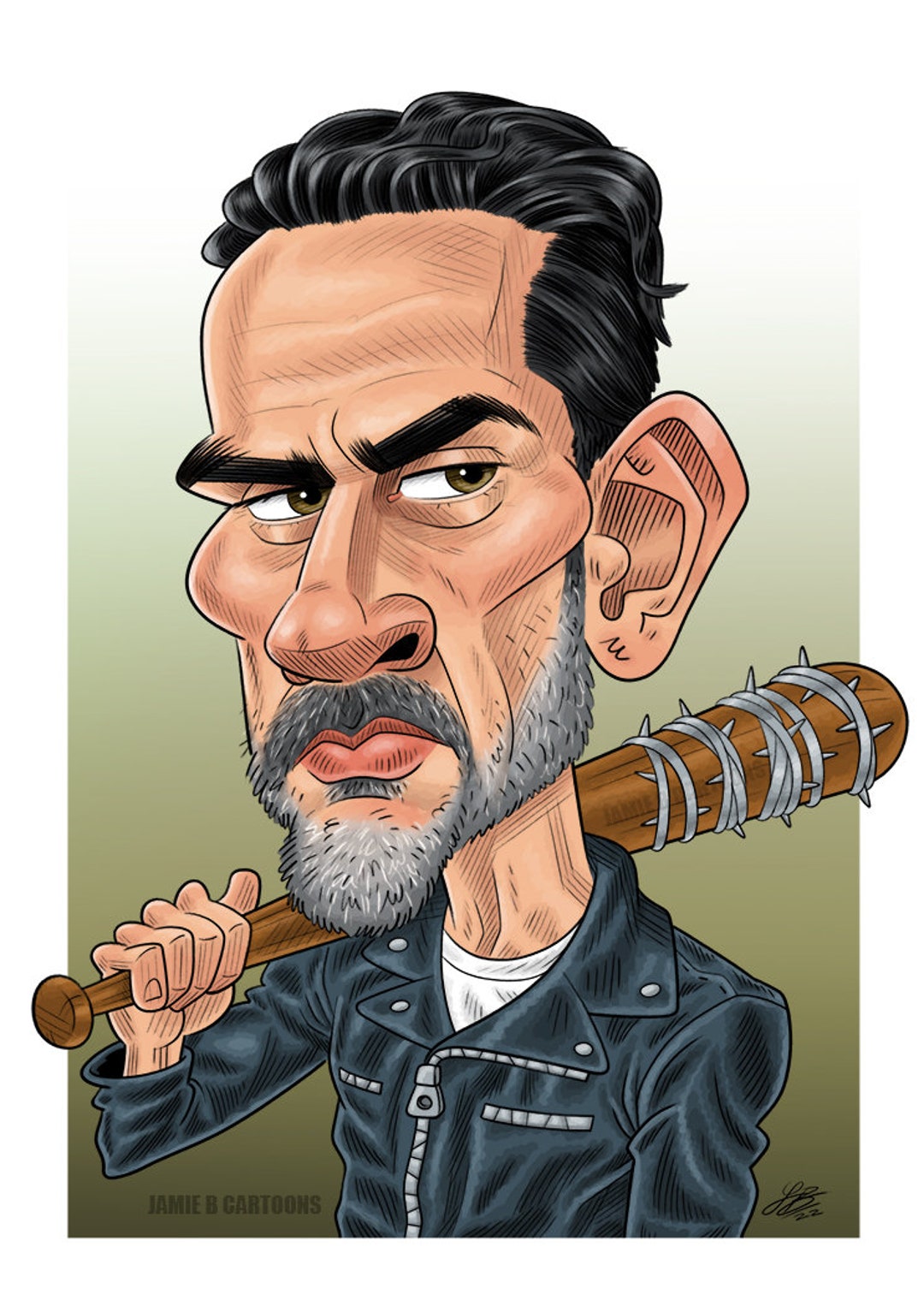 Negan Illustration Caricature Wall Art Print - Etsy