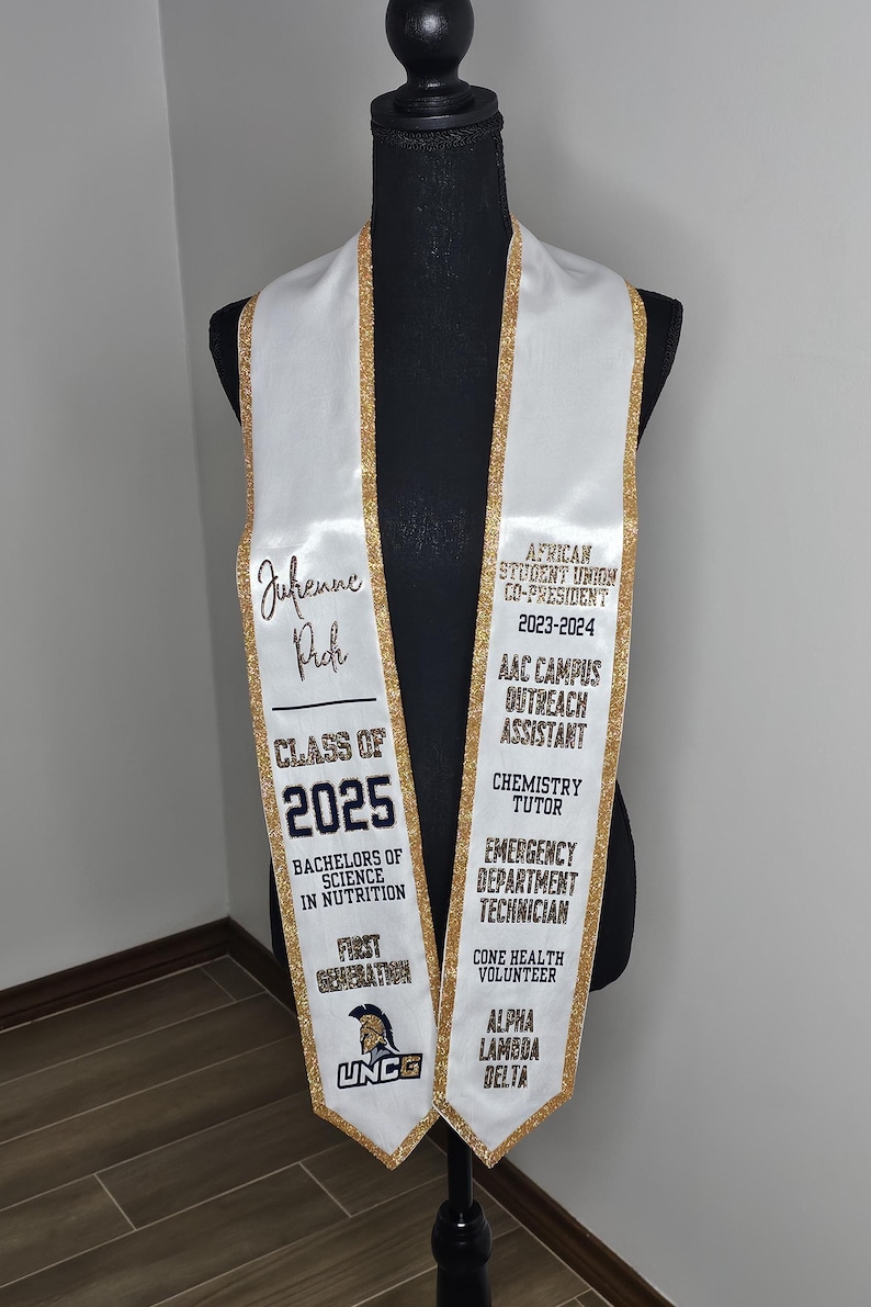 Custom Graduation Stole With Vinyl Design – Celebrate in Style! - Etsy
