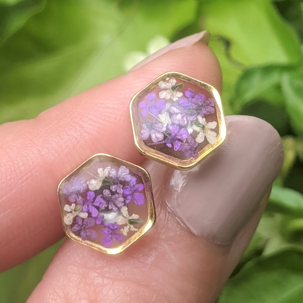 Dried Flower Earrings - Etsy